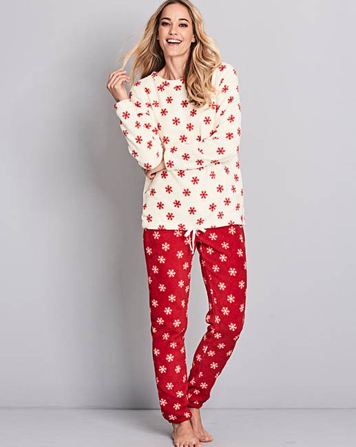 Pretty Secrets Fleece Pyjama Set | Simply Be