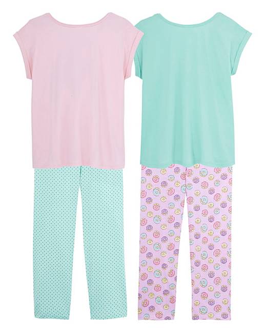 Pretty Secrets 2 Pack Pyjamas | Simply Be