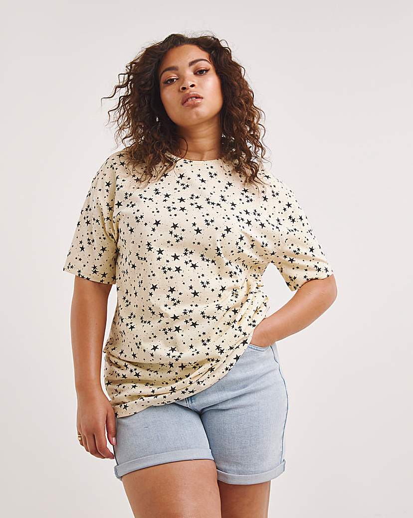 Star Print T-Shirt | Simply Be