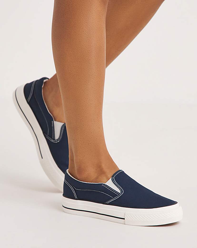 Wide Fit Plimsolls | Simply Be