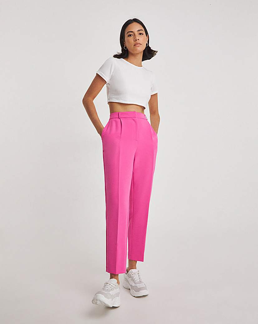 Pink Tailored Cigarette Trousers Simply Be