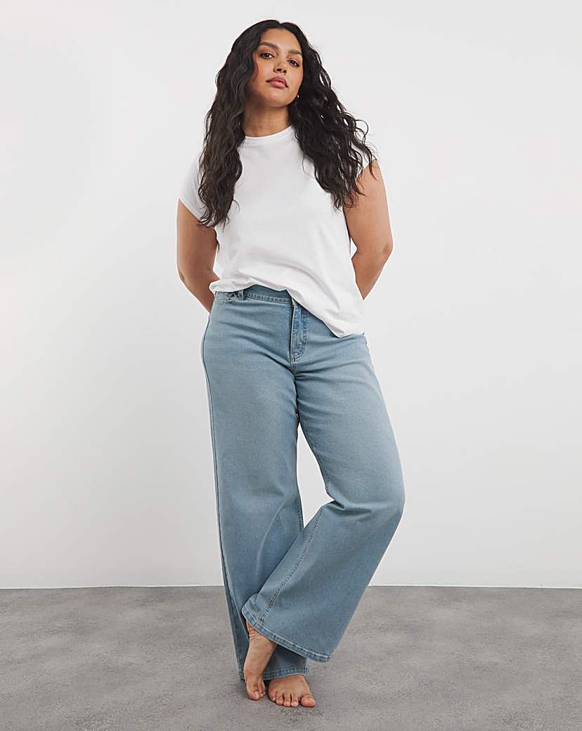 Elastic Wide Leg Jeans | Simply Be