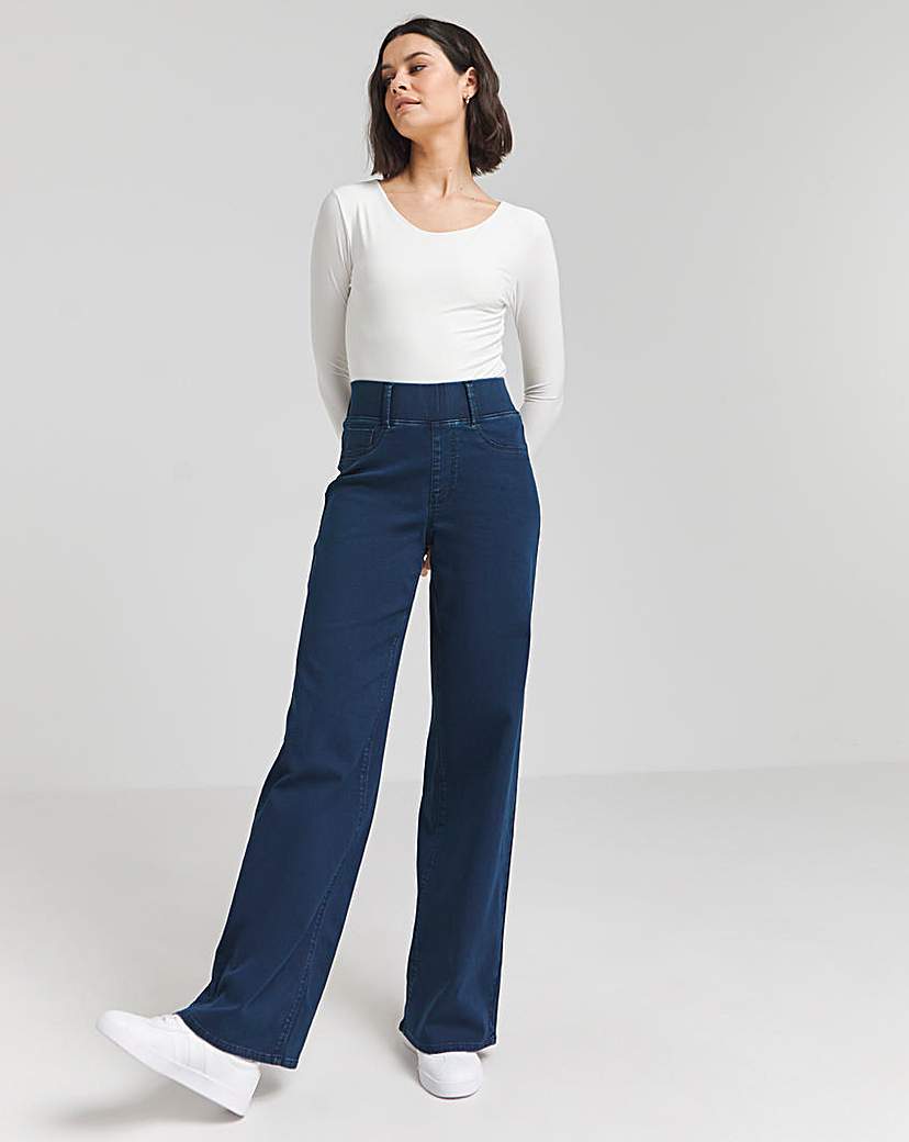 Elastic Wide Leg Jeans | Simply Be